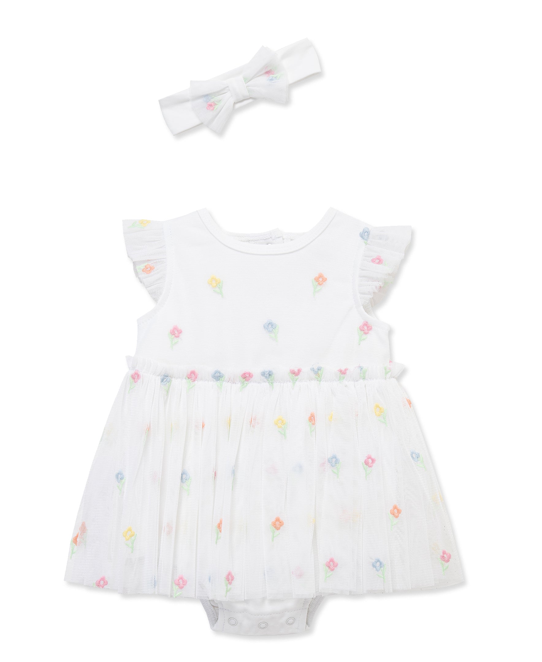 Sweet Floral Tutu Popover & Headband