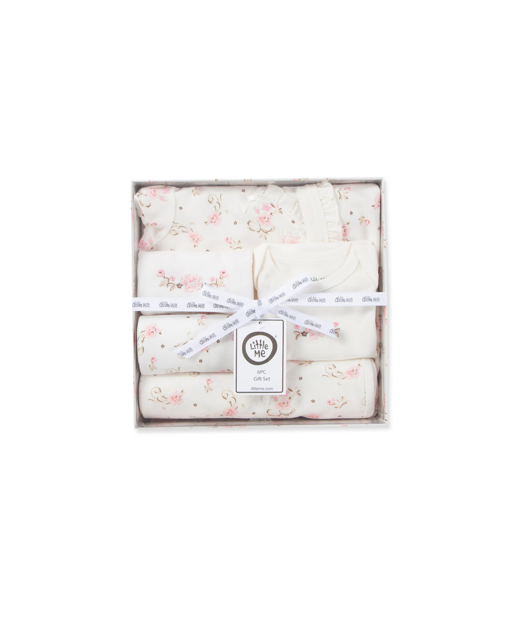 Vintage Rose Print Baby Gift Box Set